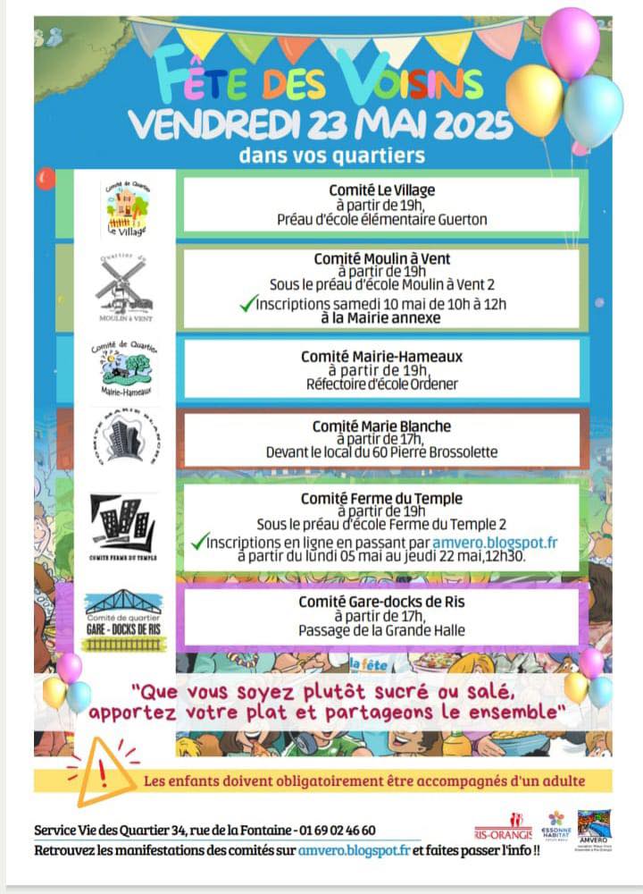 Fête des voisins - Ville de Ris-OrangisVille de Ris-Orangis